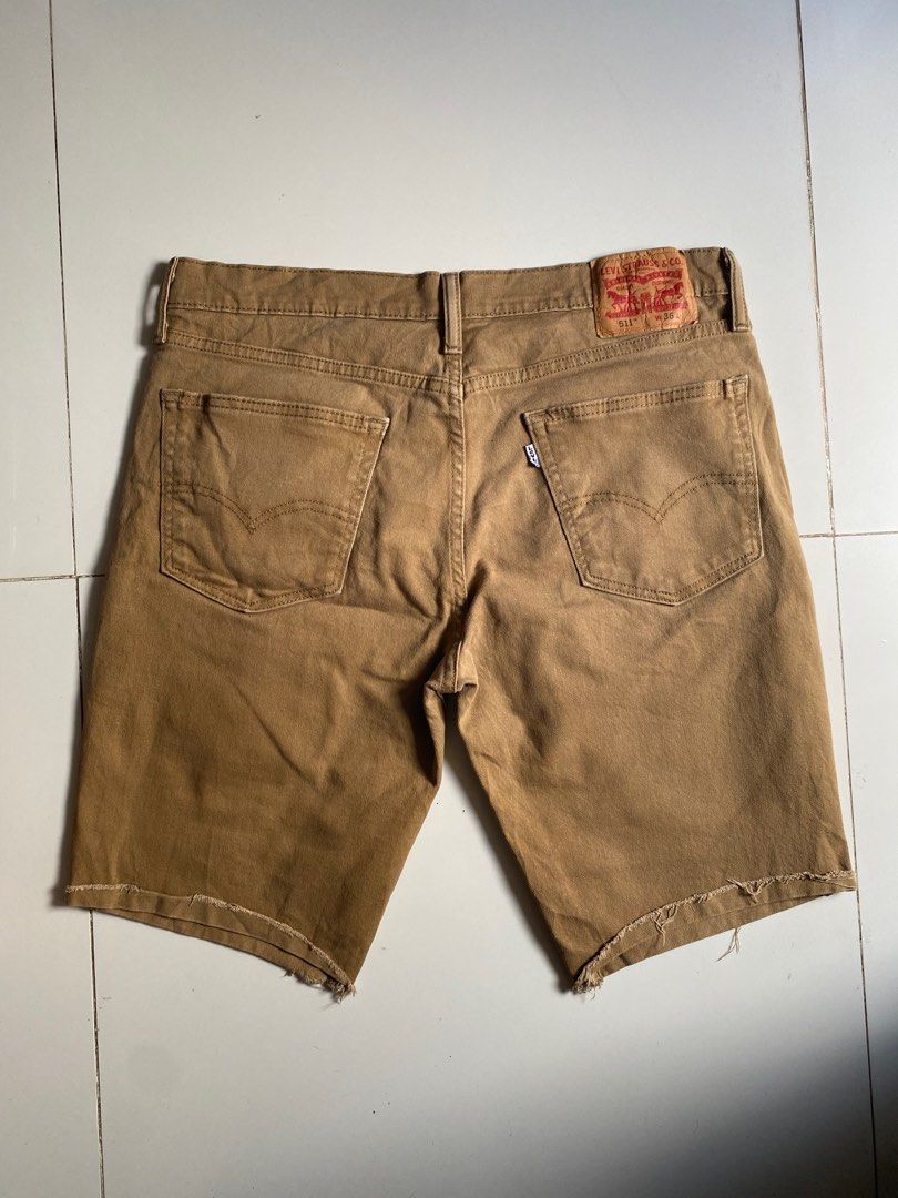 Levis 511 Slim Cut-Off Short Color Caraway Bull Denim Brown, Men's ...