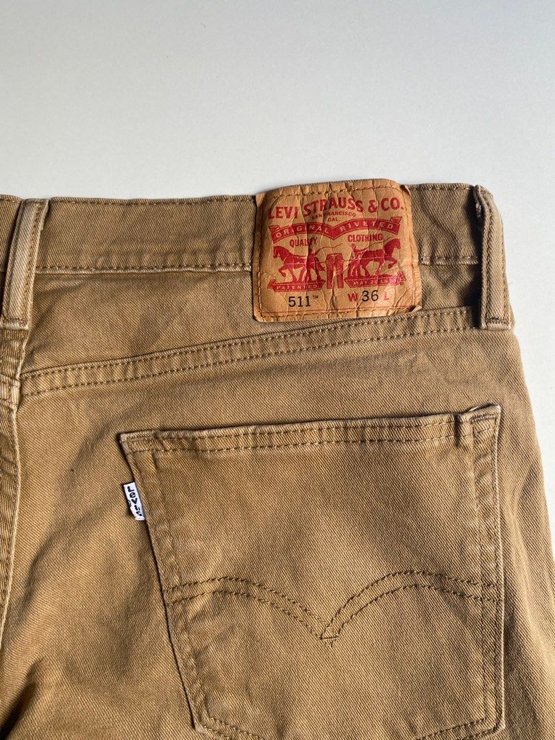 Levis 511 Slim Cut-Off Short Color Caraway Bull Denim Brown, Men's ...