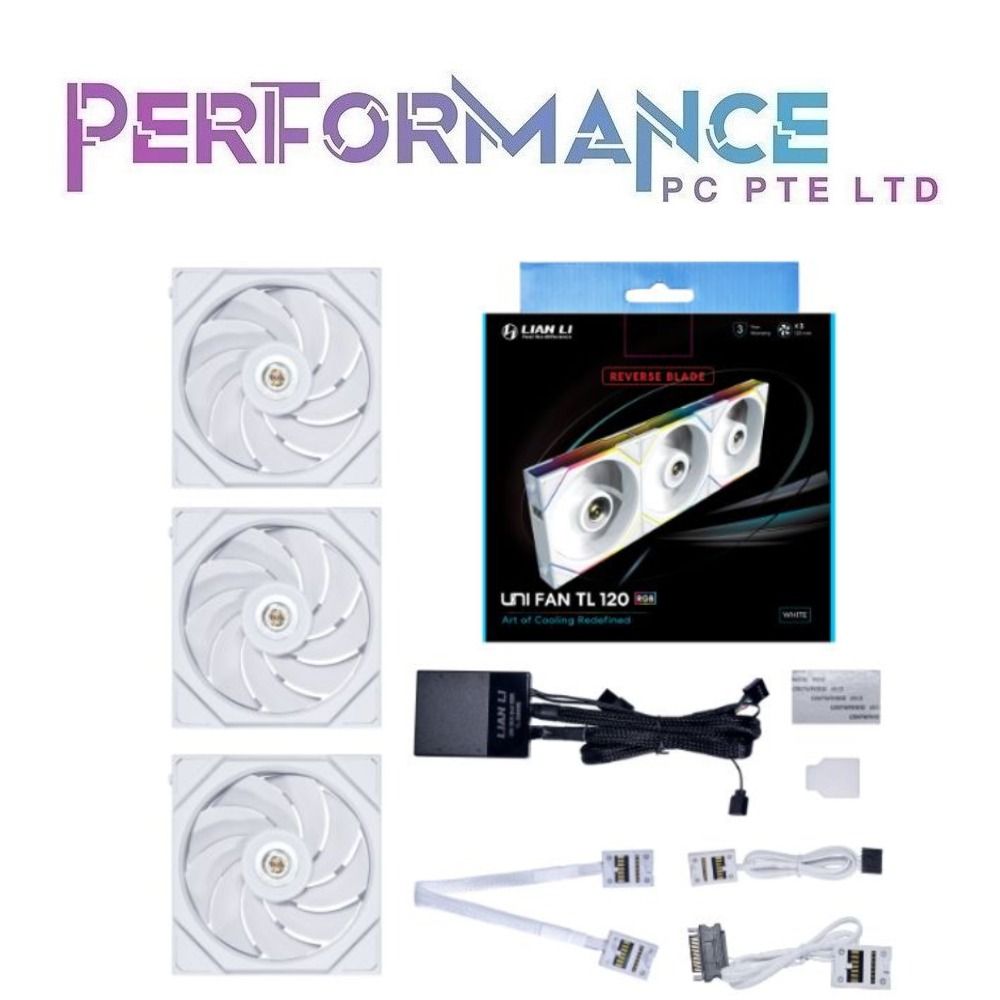LIAN LI UNI FAN TL120 TL 120 - 3PC BLACK / WHITE COOLER FAN NORMAL ...
