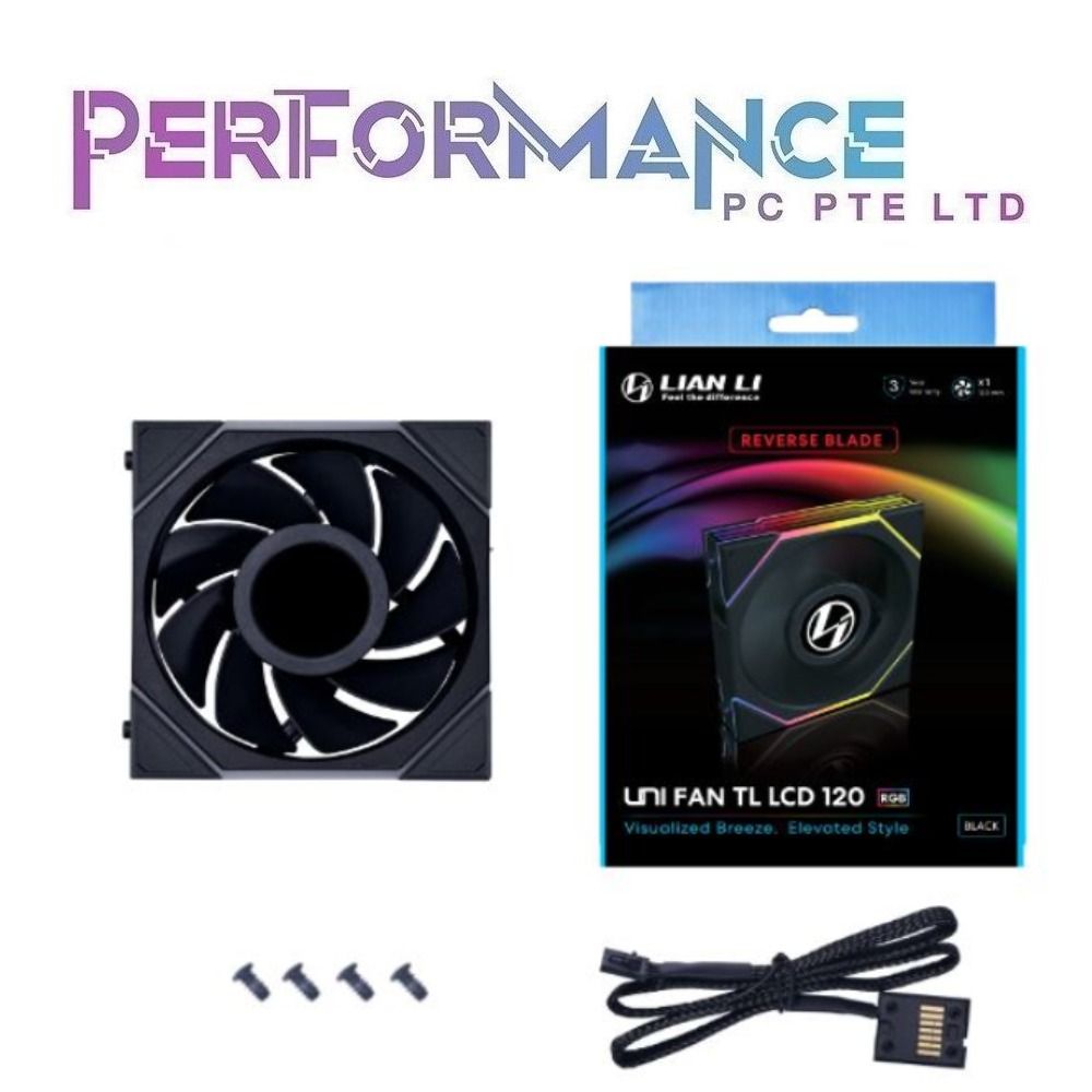 LIAN LI UNI FAN TL 120 LCD TL120LCD TL120 LCD - 1pc BLACK / WHITE ...