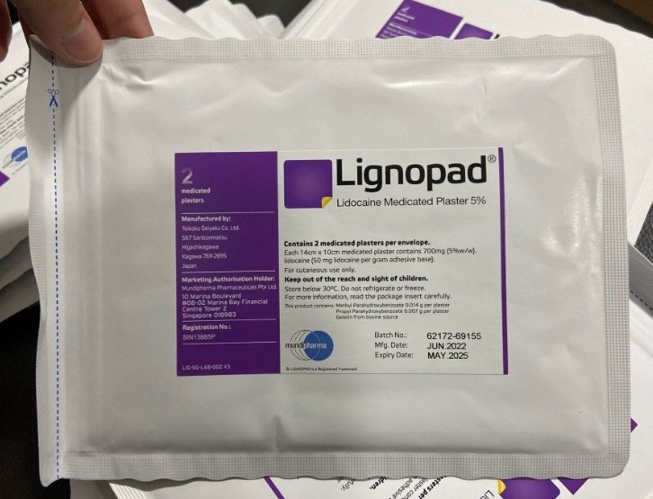Lignopad | Lidocaine Medicated Plaster 5%, Health & Nutrition, Medical ...