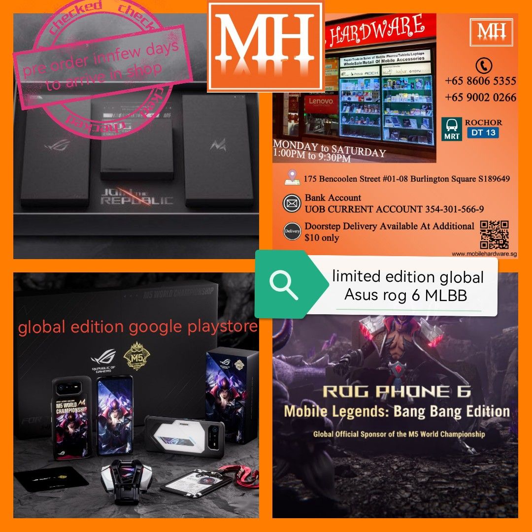 Limited Global edition republic of gamers Asus rog phone 6 MLBB gaming ...