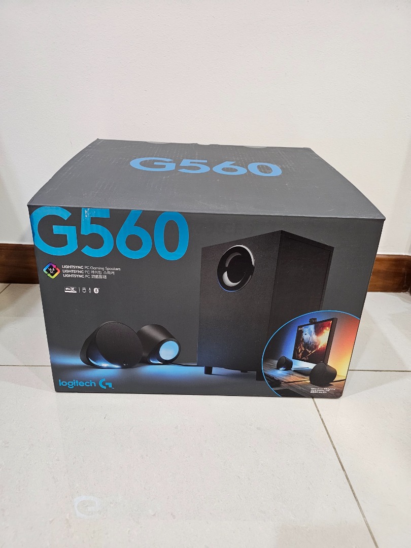 Logitech G560 LIGHTSYNC PC Gaming Speakers with Game Driven RGB Lighting, Audio, Soundbars ...