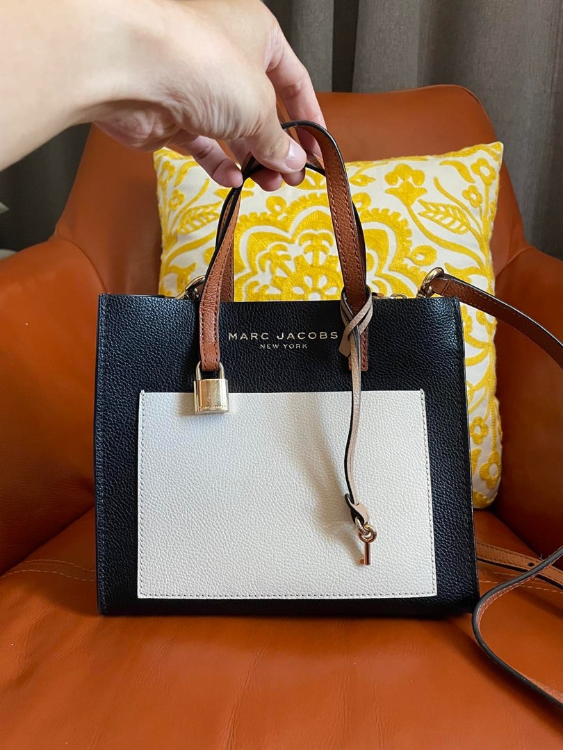 Marc Jacobs Mini Grind Colorblock Leather Tote Bag, Luxury, Bags ...