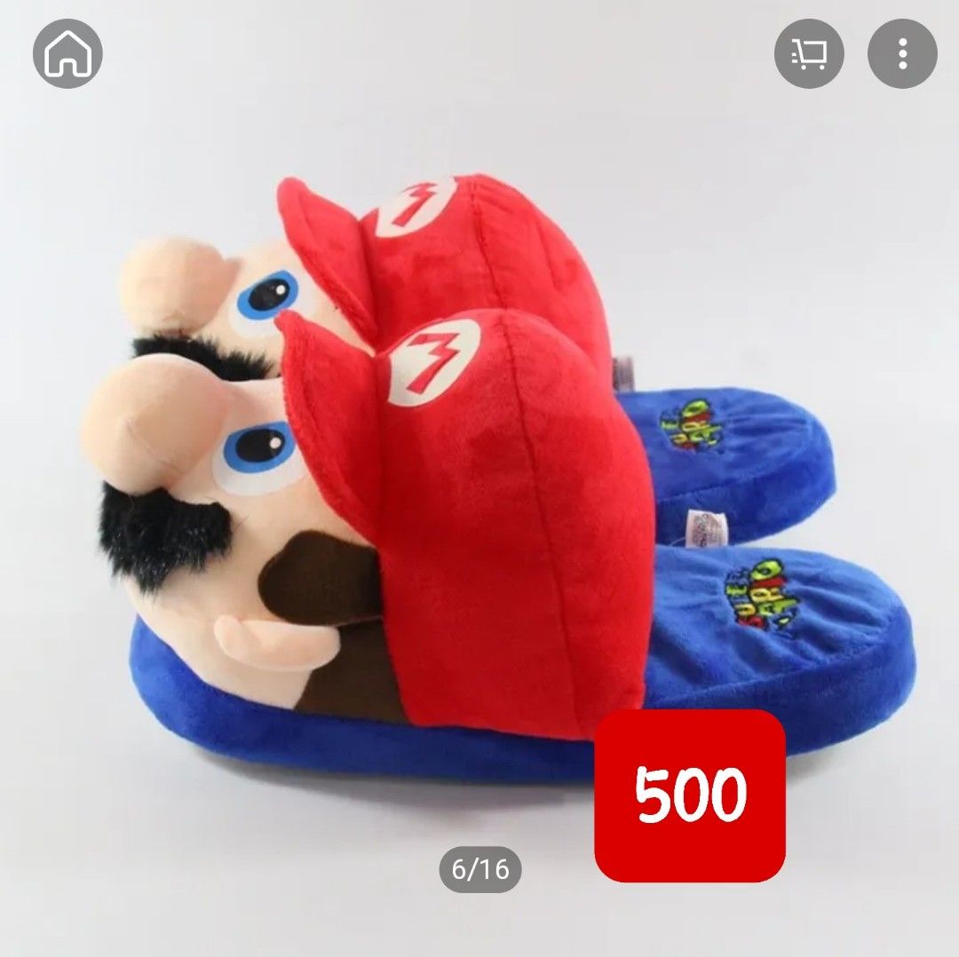 Mario plush slippers nintendo, Women's Fashion, Footwear, Slippers and ...