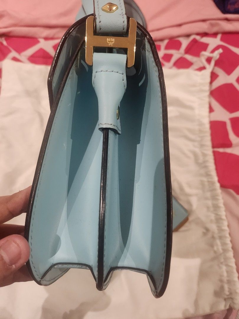 MCM Light Blue Patricia Crossbody Bag, Luxury, Bags & Wallets on Carousell