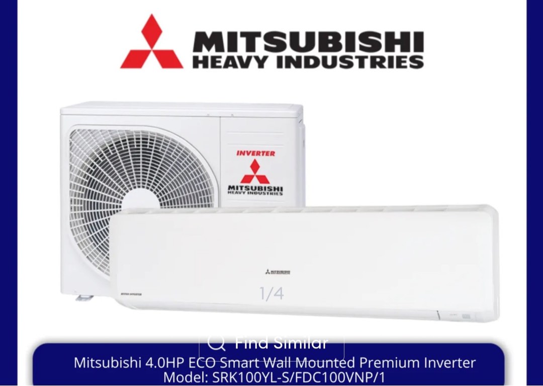 Mitsubishi Inverter Split-type Aircon 4HP, TV & Home Appliances, Air ...