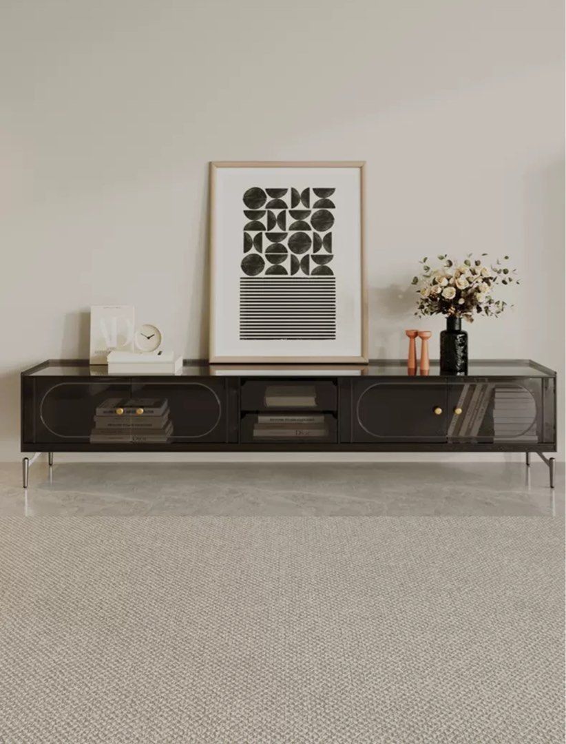 Modern Acrylic TV Console RAVEN, Furniture & Home Living, Furniture, TV ...