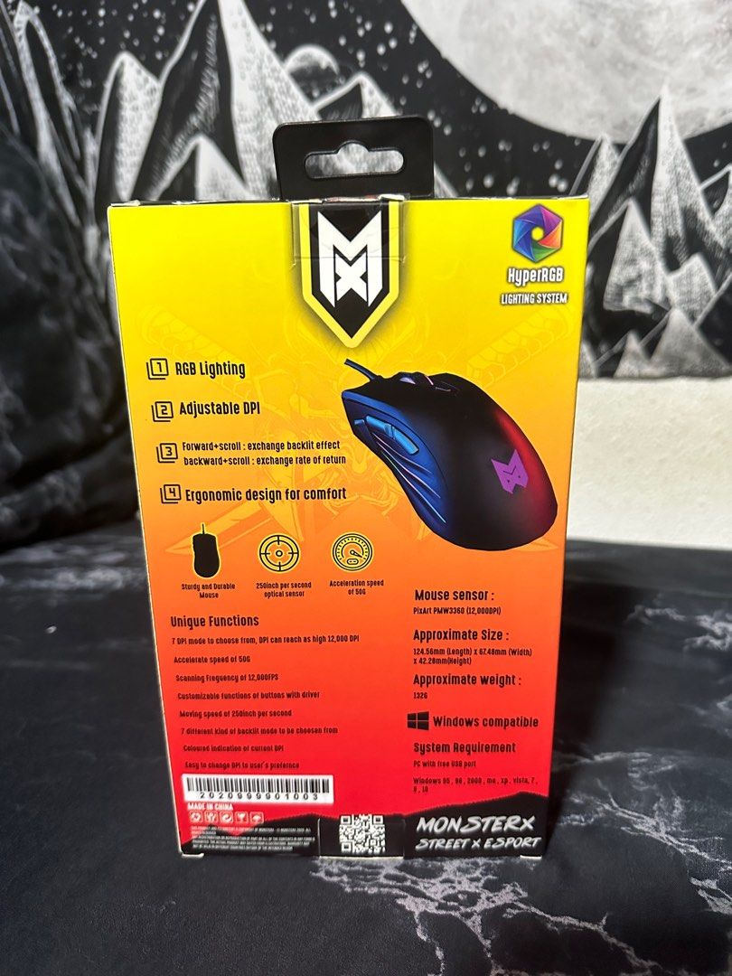 MONSTERX BEHEMOTH WIRED GAMING MOUSE 12000 DPI RGB, Computers & Tech ...