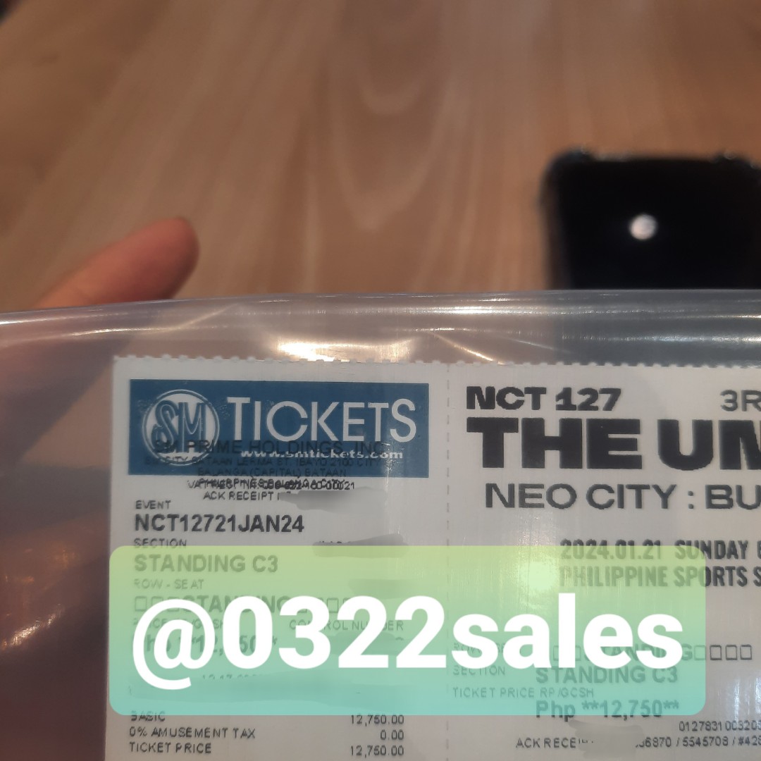 NCT 127 THE UNITY TOUR BULACAN STANDING C3 DISCOUNTED CONCERT TICKET ...