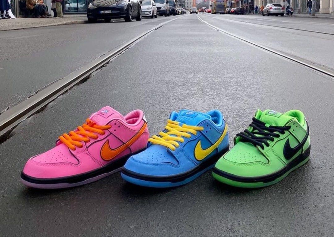Nike SB Powerpuff dunks, Men's Fashion, Footwear, Sneakers on Carousell