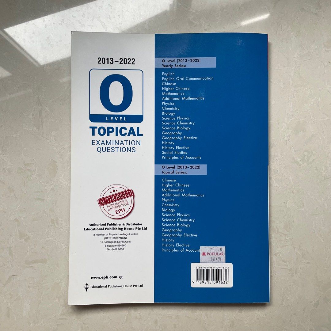 O Level Principles of Accounting (POA) Topical Examination Questions ...
