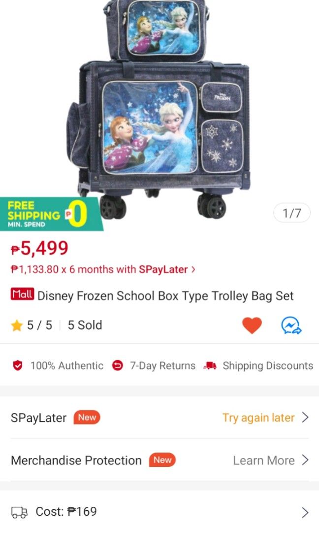 ORIG DISNEY FROZEN TROLLEY BAG, Babies & Kids, Babies & Kids Fashion on ...