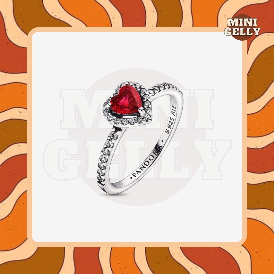ORIGINAL PANDORA | Elevated Red Heart Ring, Women's Fashion, Jewelry ...