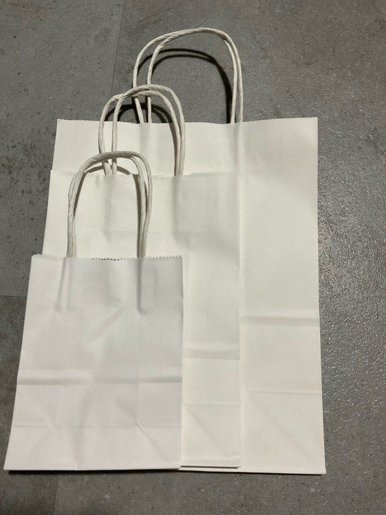 Paper bag with base and handle, Everything Else on Carousell