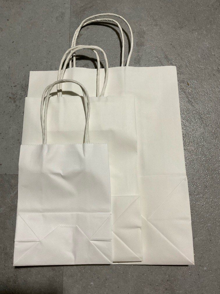 Paper bag with base and handle, Everything Else on Carousell