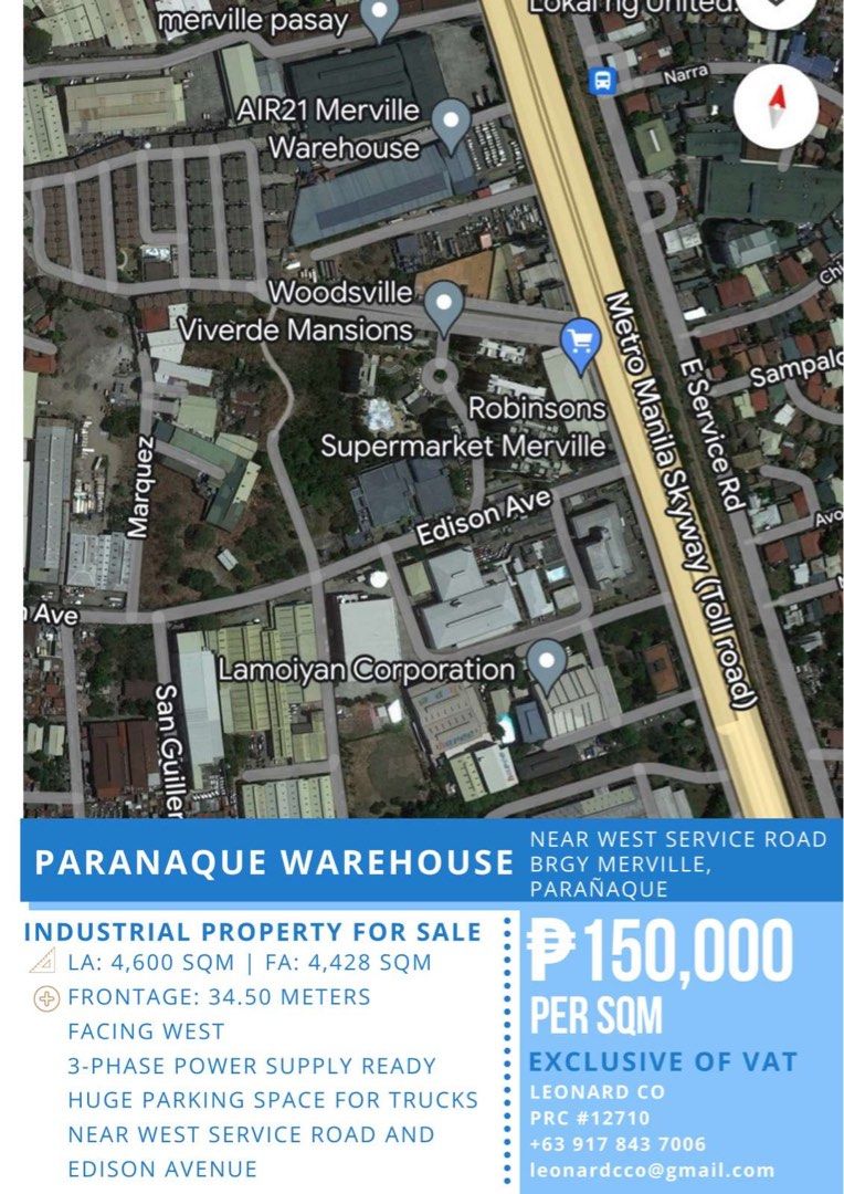 PARANAQUE INDUSTRIAL WAREHOUSE FOR SALE, Property, For Sale, Commercial ...