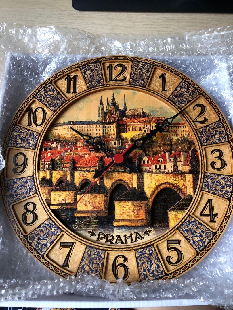 Prague Czech Republic Wooden Handmade Wall Clock, Furniture & Home ...