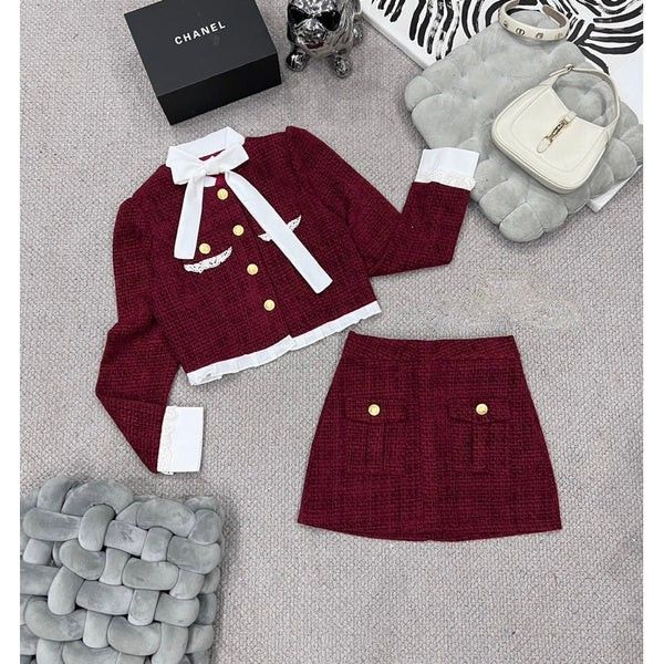 PREORDER Elegant Korean Style Tweed Coords For Valentine's Day Events ...