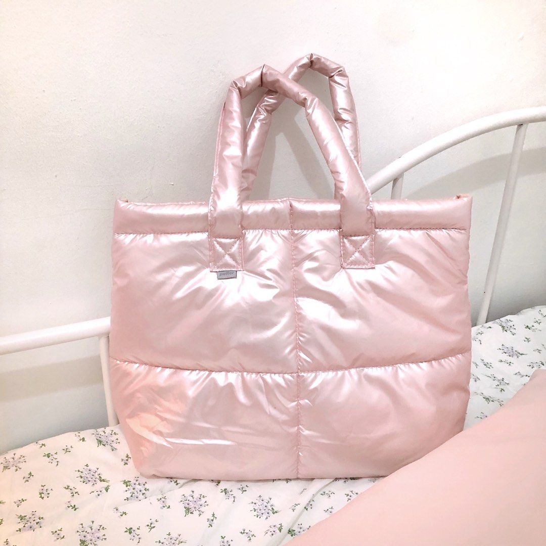puffer cloud bag metallic baby pastel pink coquette, Women's Fashion ...
