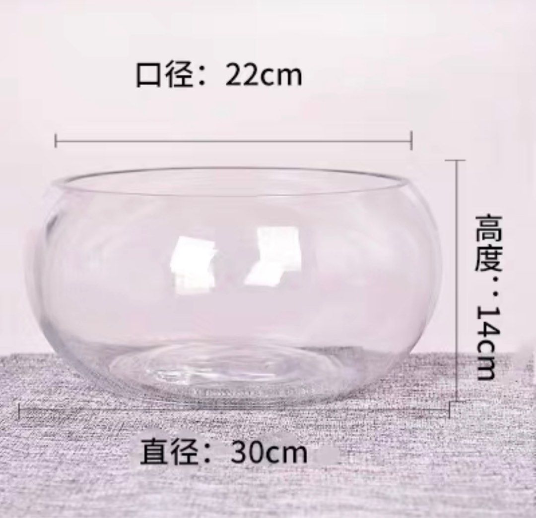 Small round glass fish tank, guppy fish tank, Pet Supplies, Homes ...