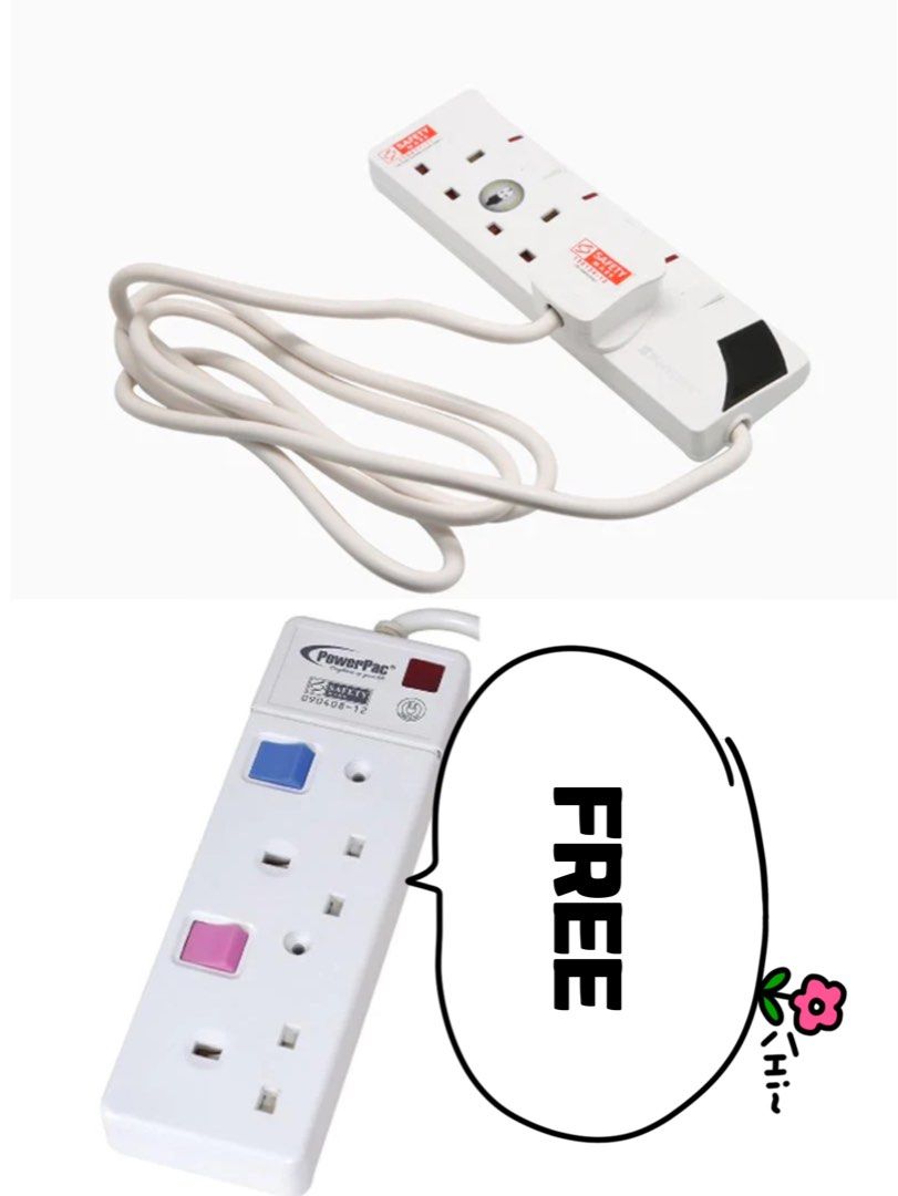 SOUNDTEOH 3-Way Electrical Extension Socket Cable Plug Powerpoint ...