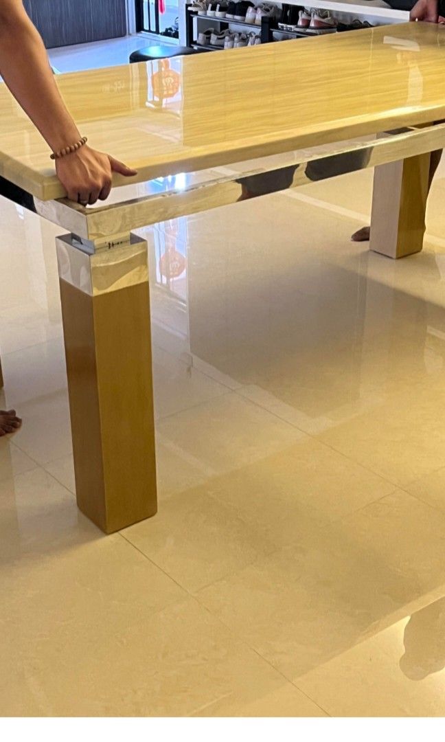 Sturdy marble top dining table, Furniture & Home Living, Furniture ...