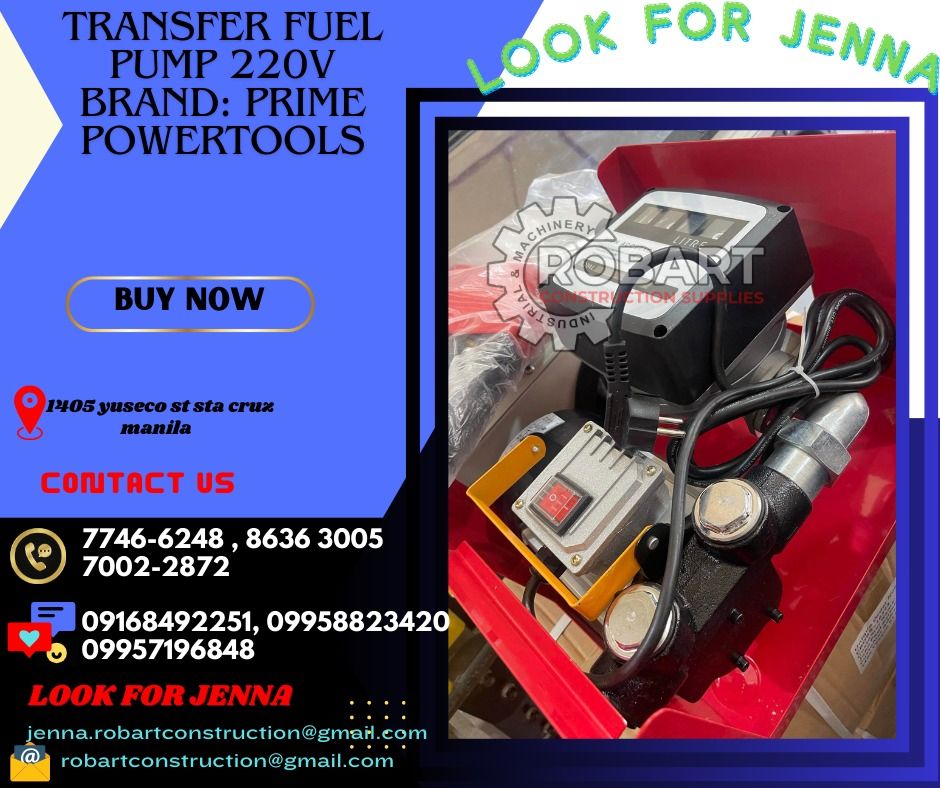 transfer fuel pump 220v , 24v , 12v brand: PRIME POWERTOOLS, Commercial ...