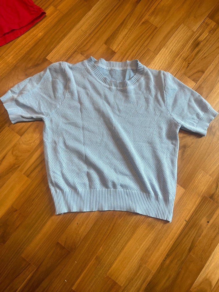 Translucent blue top, Women's Fashion, Tops, Shirts on Carousell