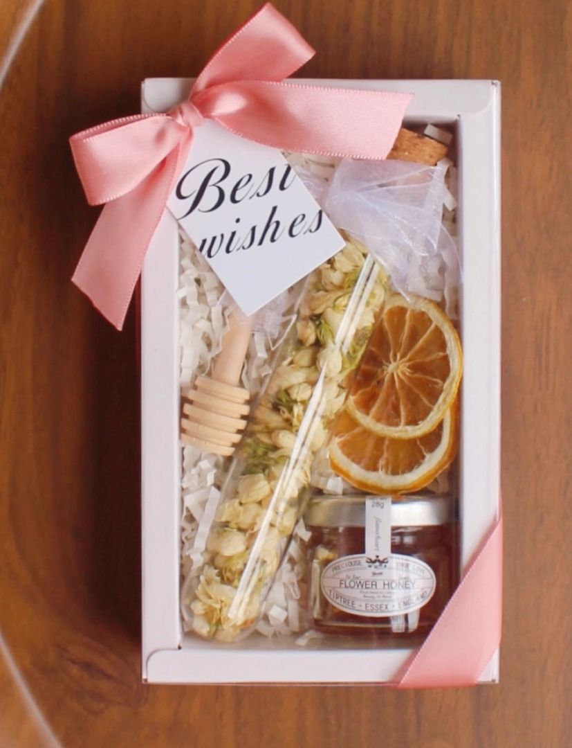 Unique Wedding door gift in present box consists of honey, jasmine ...
