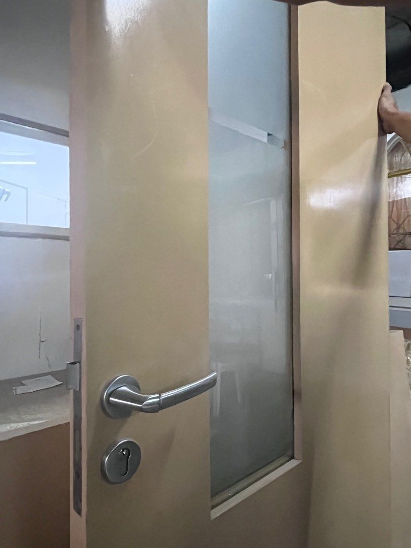 Used Door with Glass Panel (with hamba), Furniture & Home Living ...