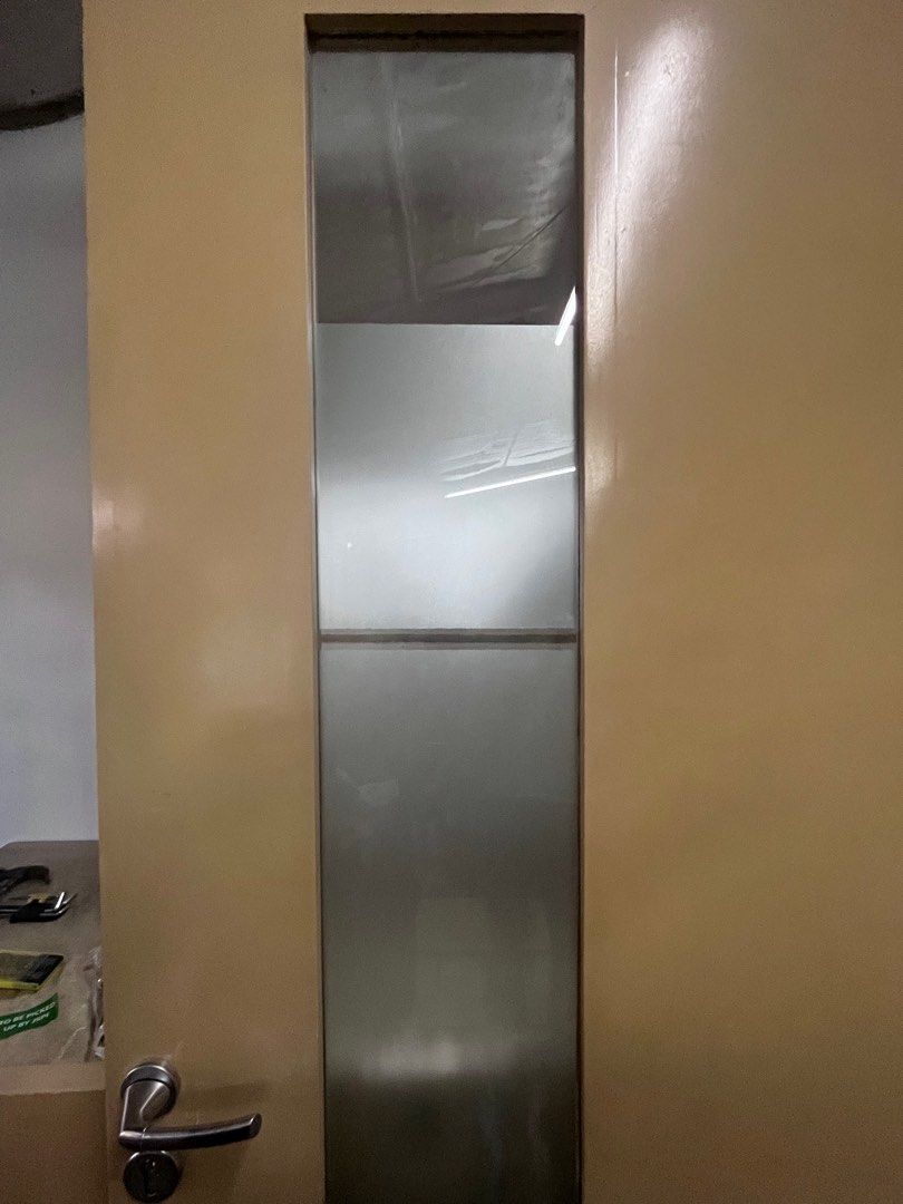 Used Door with Glass Panel (with hamba), Furniture & Home Living ...