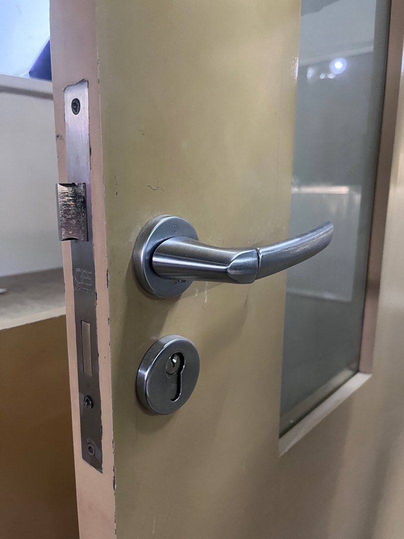 Used Door with Glass Panel (with hamba), Furniture & Home Living ...