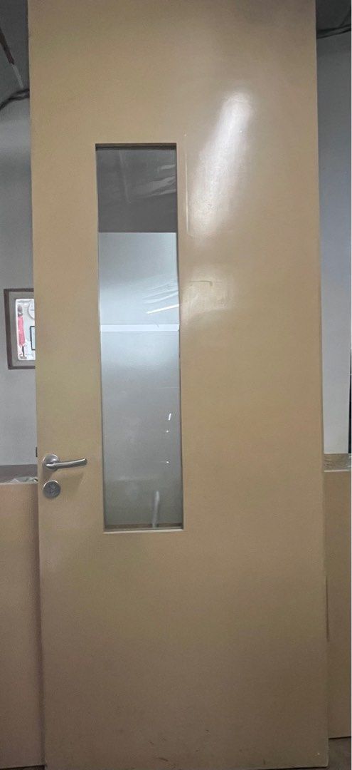 Used Door with Glass Panel (with hamba), Furniture & Home Living ...