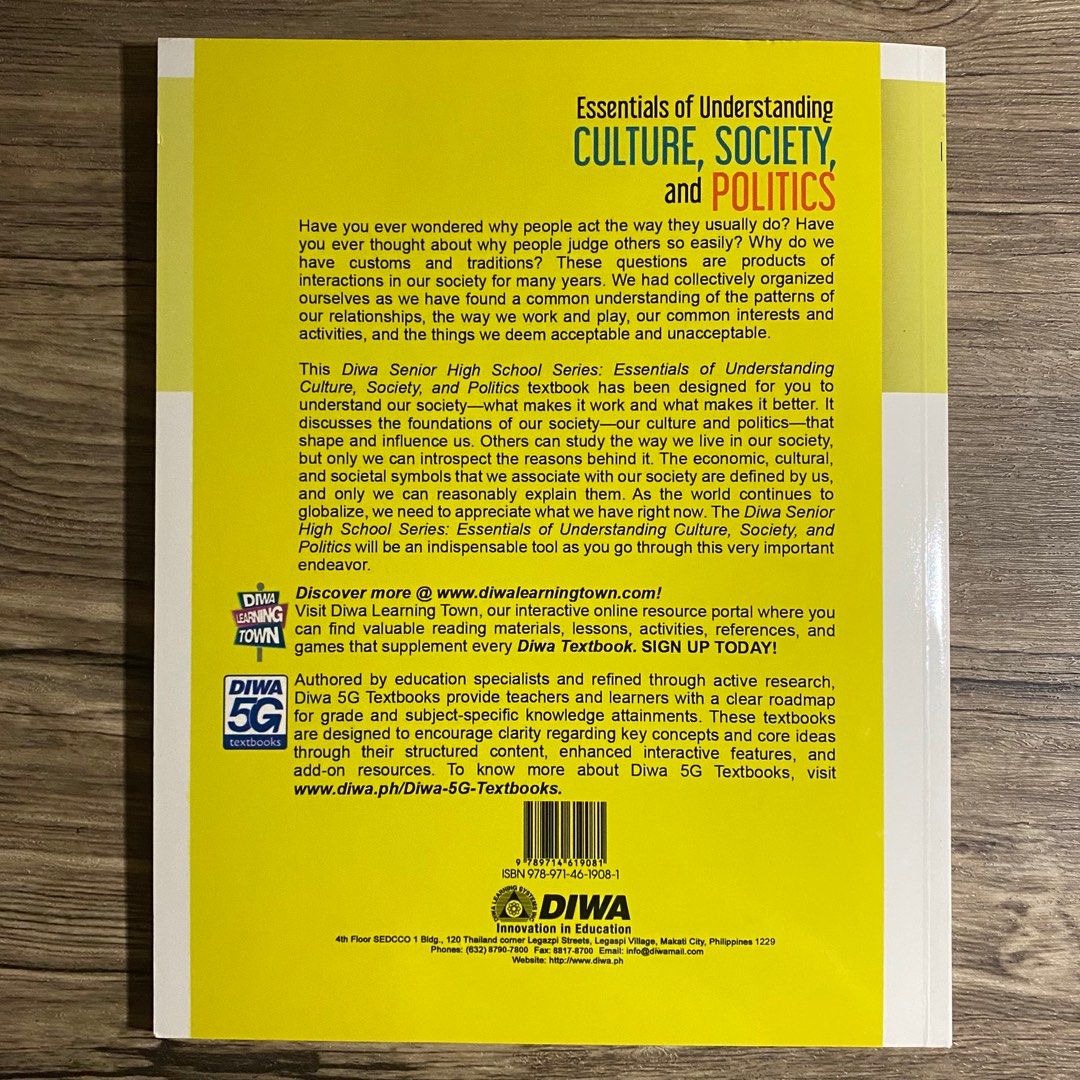 UST SHS Understanding Society Culture and Politics - UCSP Book, Hobbies ...