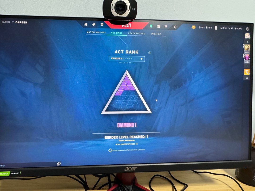 Valorant Account (Peak rank diamond 1 with multiple skins), Video ...