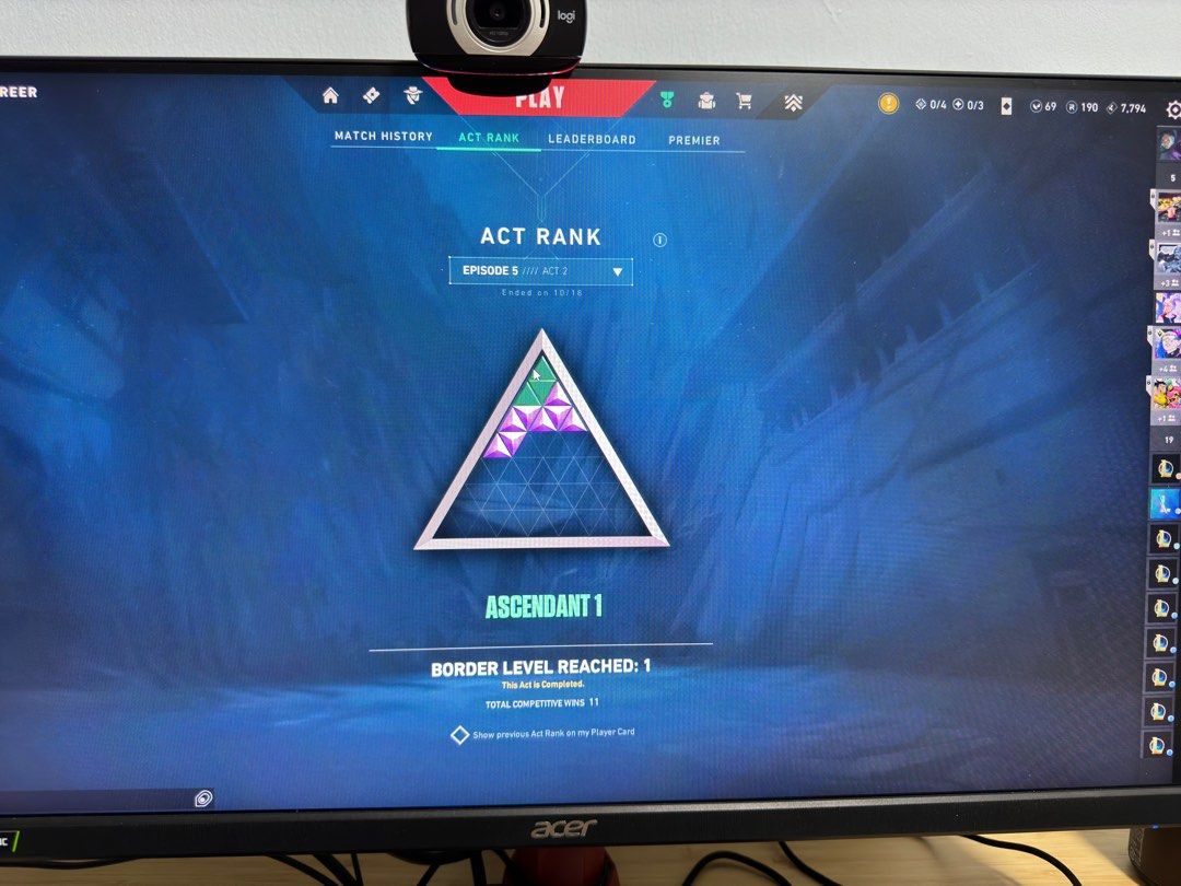 Valorant Account (Peak Rank Immortal with many skins), Video Gaming ...