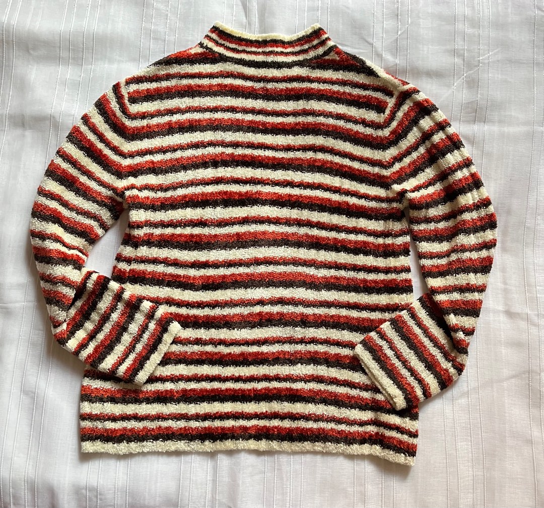 vintage fluffy striped sweater (rory gilmore inspired), Women's Fashion ...
