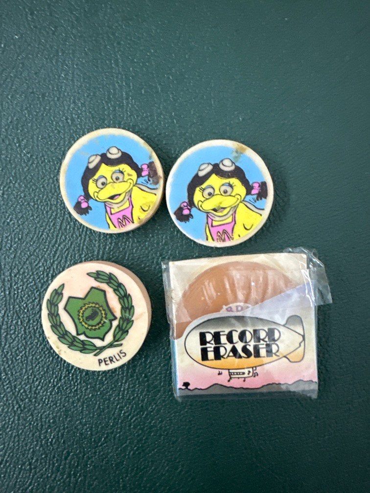 Vintage keychain and erasers pewter. McDonald. Sabah . F1. Leather ...