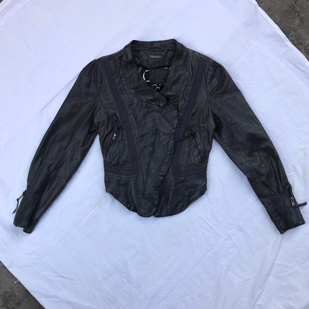 Vintage Rare Leather Jacket, Women's Fashion, Coats, Jackets and ...