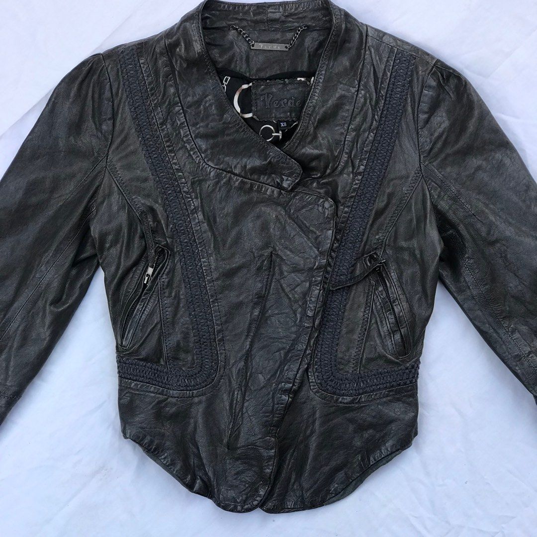 Vintage Rare Leather Jacket, Women's Fashion, Coats, Jackets and ...