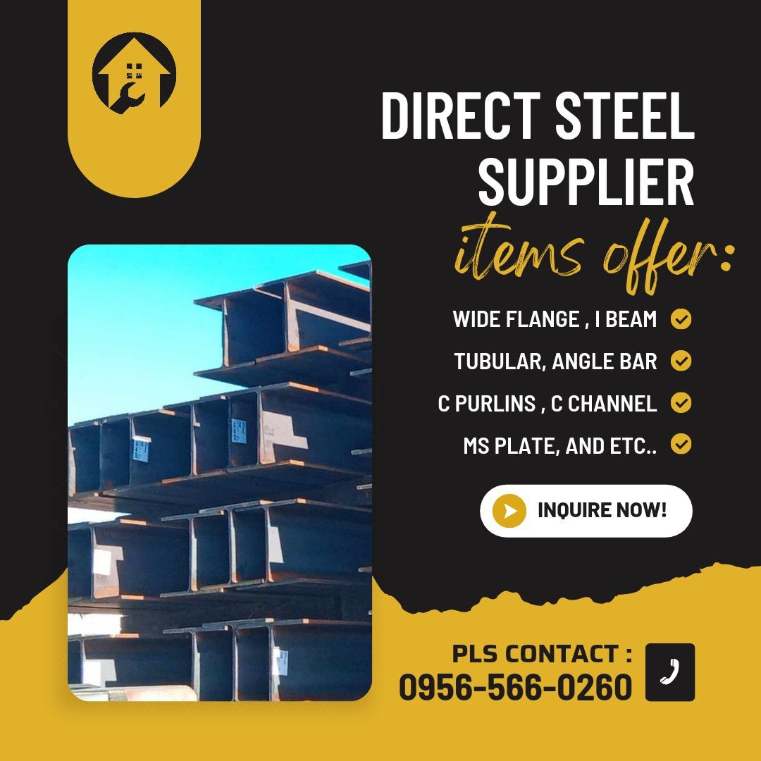 WIDE FLANGE, H BEAM, I BEAM, C PURLINS, C CHANNEL, TUBULAR, ANGLE BAR ...