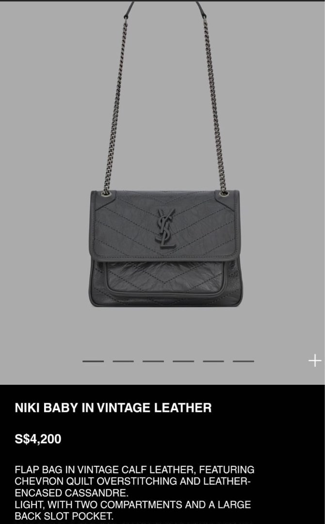 YSL NIKI BABY IN VINTAGE LEATHER, Luxury, Bags & Wallets on Carousell