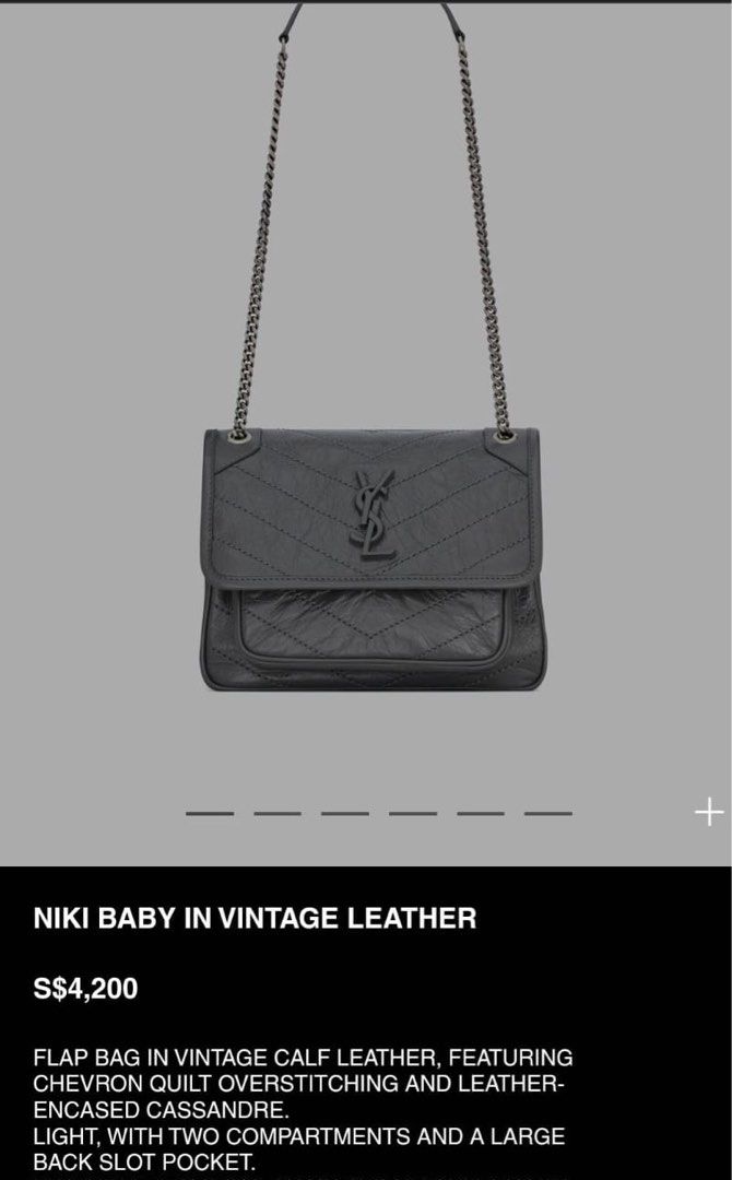 YSL NIKI BABY IN VINTAGE LEATHER, Luxury, Bags & Wallets on Carousell