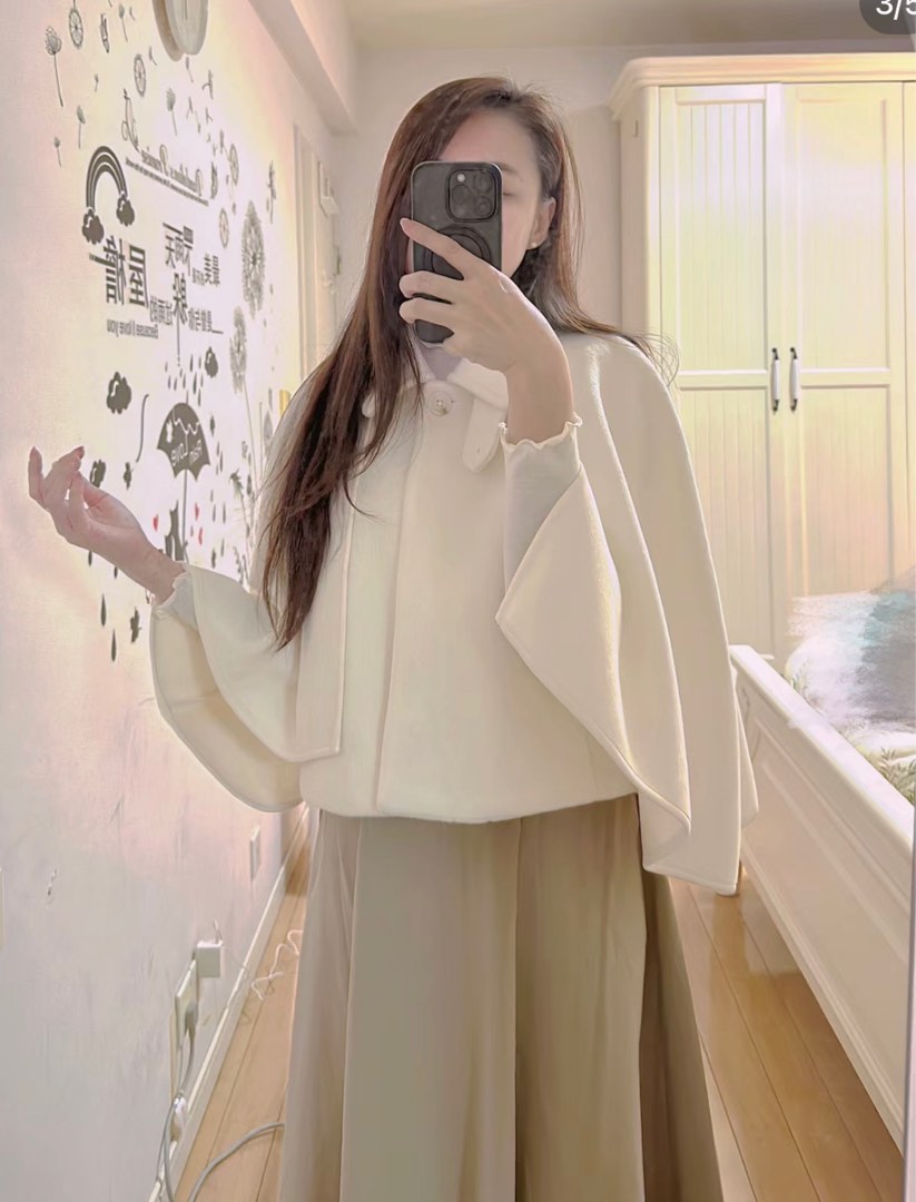 100% new Snidel 2024年 Happy Box 福袋 白色短款斗篷大衣大褸, 女裝, 外套及戶外衣服 - Carousell