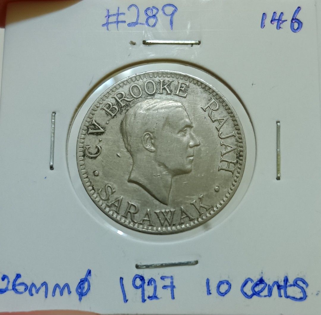 10 Cents Sarawak C.V.Brooke Rajah Coin 1927 (VF) #289, Hobbies & Toys ...