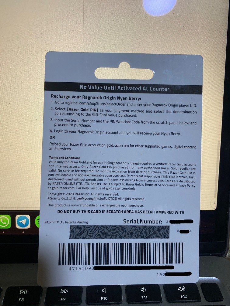 $50 Razer Gold gift card, Video Gaming, Gaming Accessories, Game Gift ...