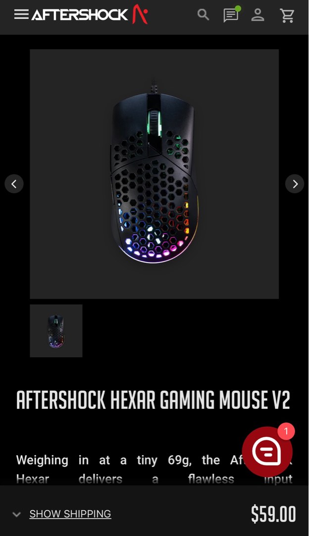 Aftershock Hexar V2 Ultra Light Gaming Mouse, Computers & Tech, Parts ...