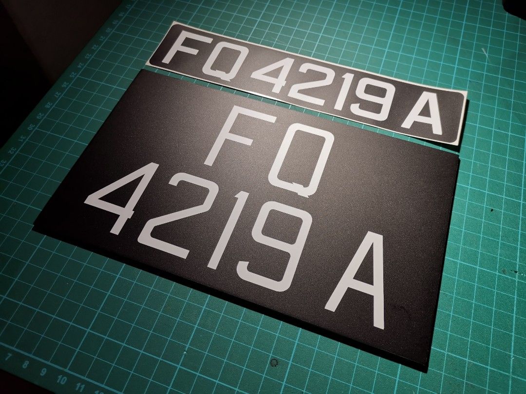 Aluminium Sticker LTA Compliant License Plates, Motorcycles, Motorcycle ...