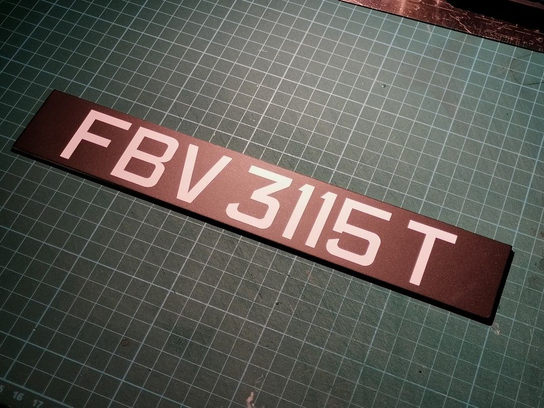 Aluminium Sticker LTA Compliant License Plates, Motorcycles, Motorcycle ...